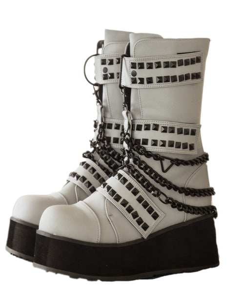 Grey Multi Reflective Rave Unisex Platform Boots – SharpSpirit