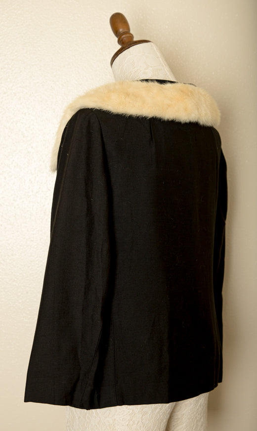 Vintage - 1960S Button Blazer Jacket with Fur Collar Pin Up Gothic Car ...